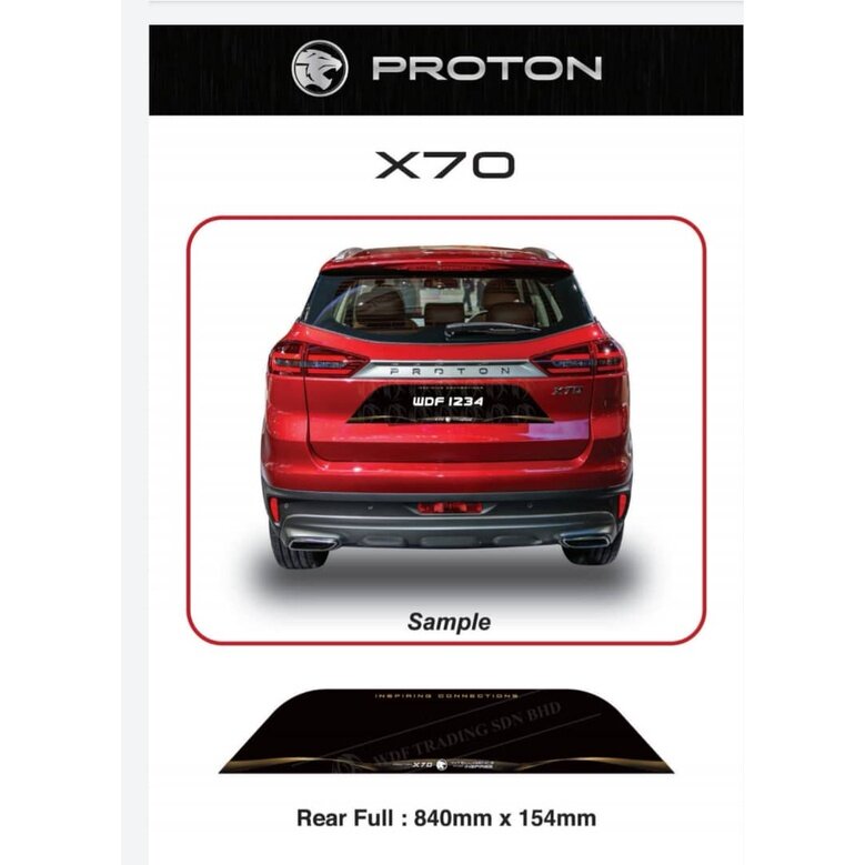 Ready stock Proton X70 Acrylic Kereta Plat Nombor Papan belakang penuh ...