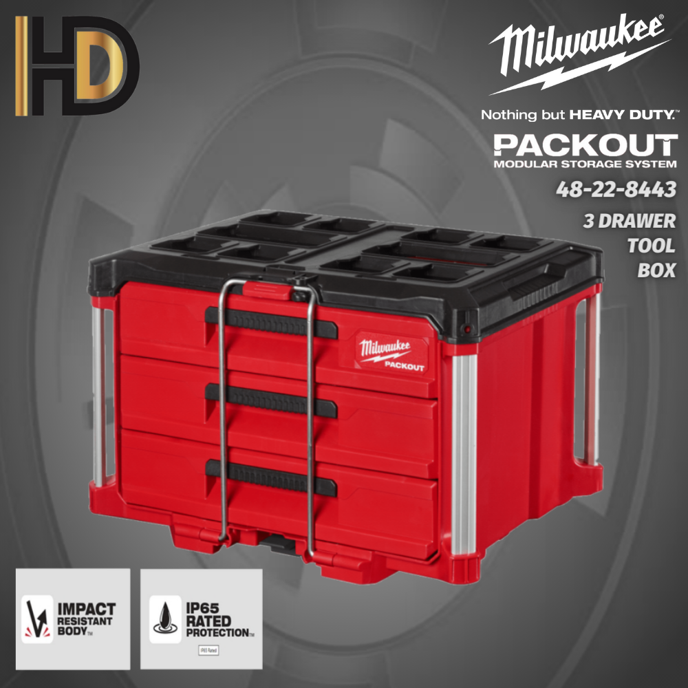 Milwaukee PACKOUT 3 Drawer Tool Box 48-22-8443 | Lazada