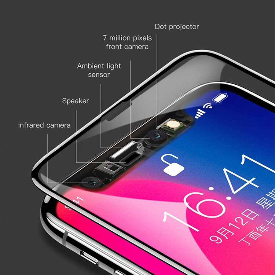 6D All Rubber Screen Printing Full Coverage Tempered Glass For iPhone 13 12 11 Pro XS Max X XR 8 ...