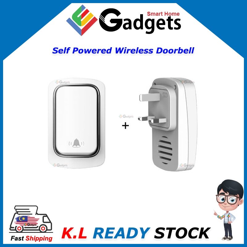 Wireless Self Powered Waterproof RF433 Doorbell Chime Alarm NO NEED ...
