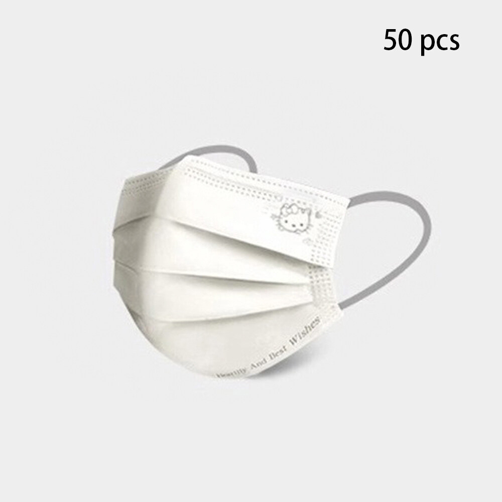 Hourser 50Pcs sanrio white mask for adult 3ply cartoon cute disposable ...