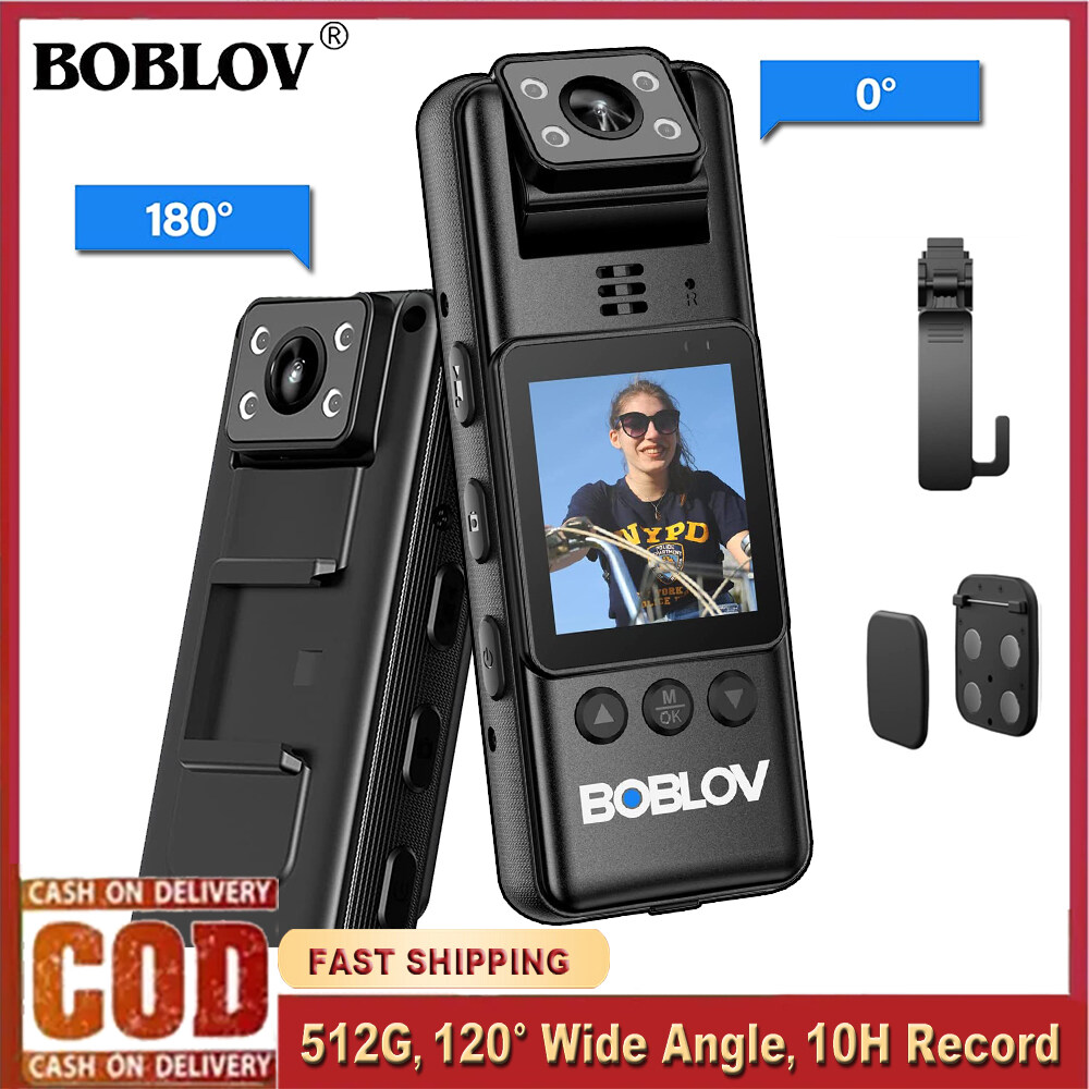 BOBLOV A23 Mini Body Worn Camera 512GB, 1080P 180° Rotate Video Camera ...