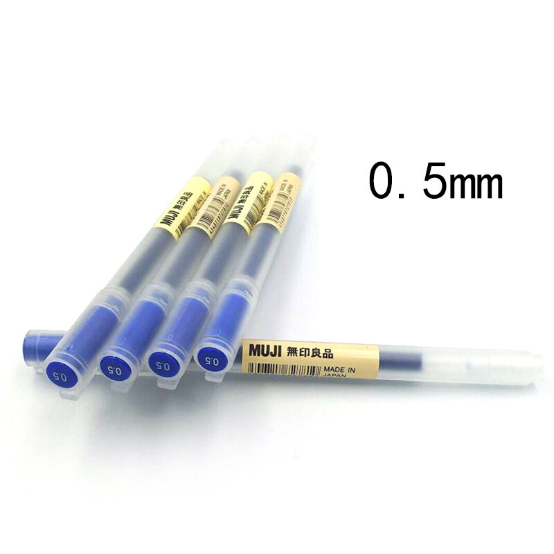 Bali 5pcs Muji Moma Japan 0.38mm/0.5mm Non-toxic Gel Ink Pen Blue/Black ...