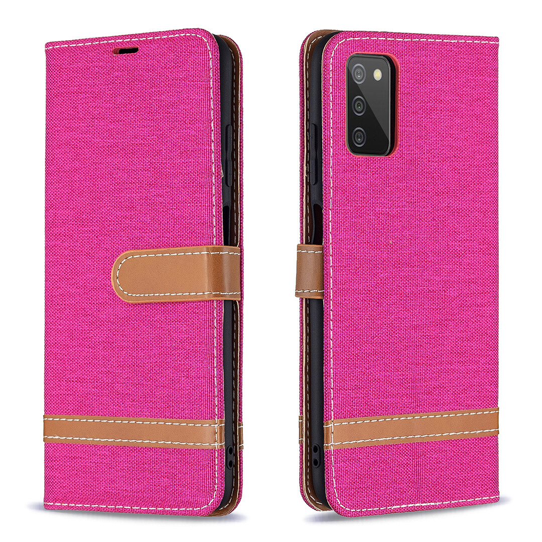 Case For Samsung Galaxy M32 / M02 / A03S / A82 5G / A22 5G Denim Pattern Leather Case Phone Flip ...