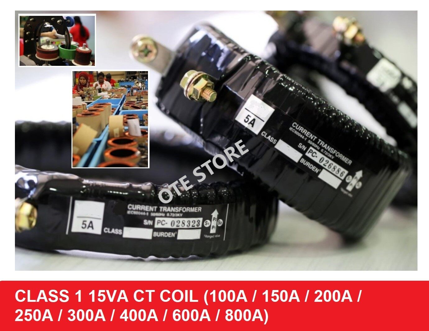 Class 1 15va Current Transformer Ct Coil 100a 150a 200a 250a 300a 400a 600a 800a