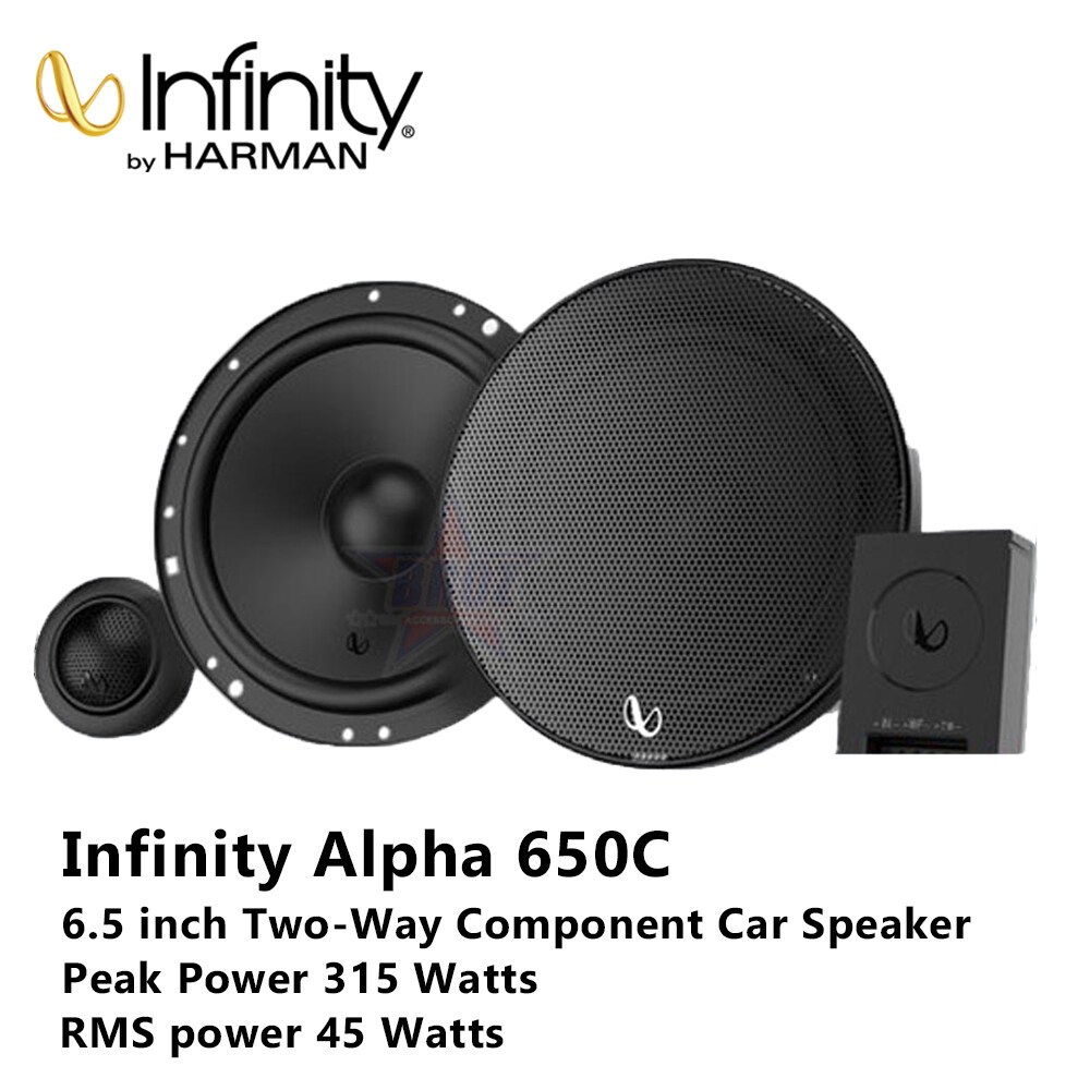 Infinity Alpha 650C 6.5 inch Two-Way Component Car Speaker Peak Power ...