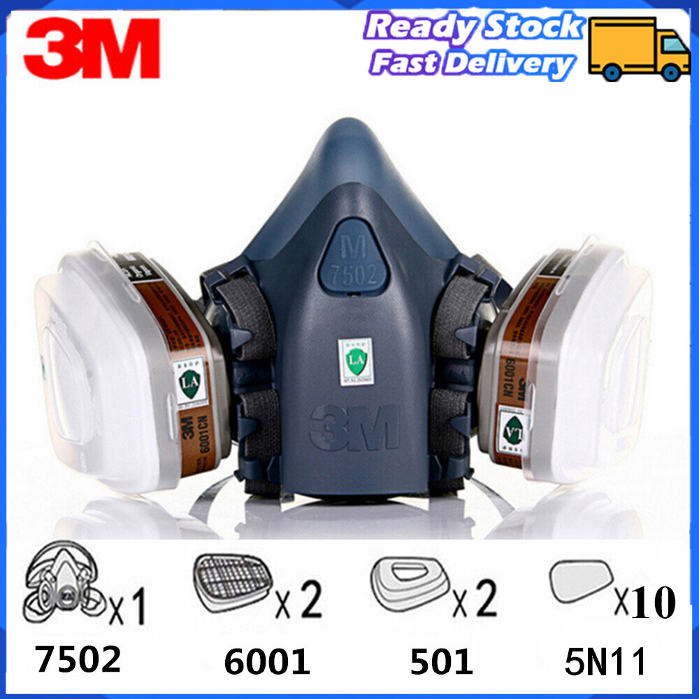 ชุด3M 7502 7-In-1หน้ากากกันฝุ่น,แบบมืออาชีพใช้ซ้ำได้กันฝุ่น | Lazada.co.th