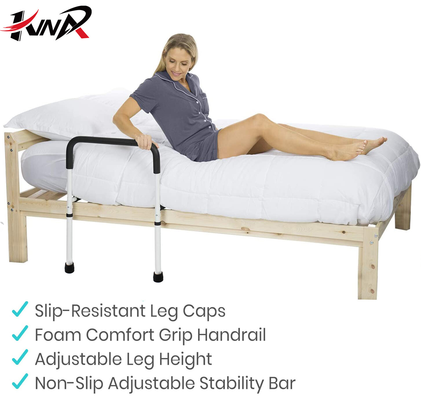 BANAMO Bed Assist Rails Adjustable Bed Handle with Leg Fall Prevention ...