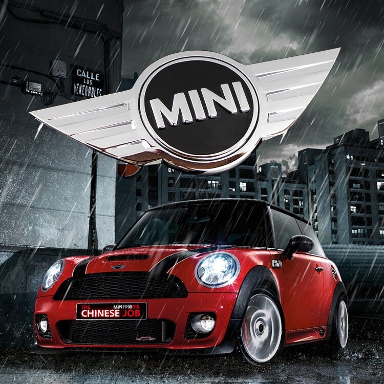 Metal BMW MINI Wings Logo Car Front Trunk Emblem Badge Sticker Decal ...