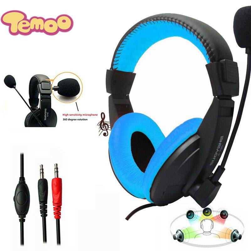 TemooหูฟังแบบมีสายแบบมีสายหูฟังเกมหูฟังมีไมโครโฟนในตัวSurround Soundหู ...
