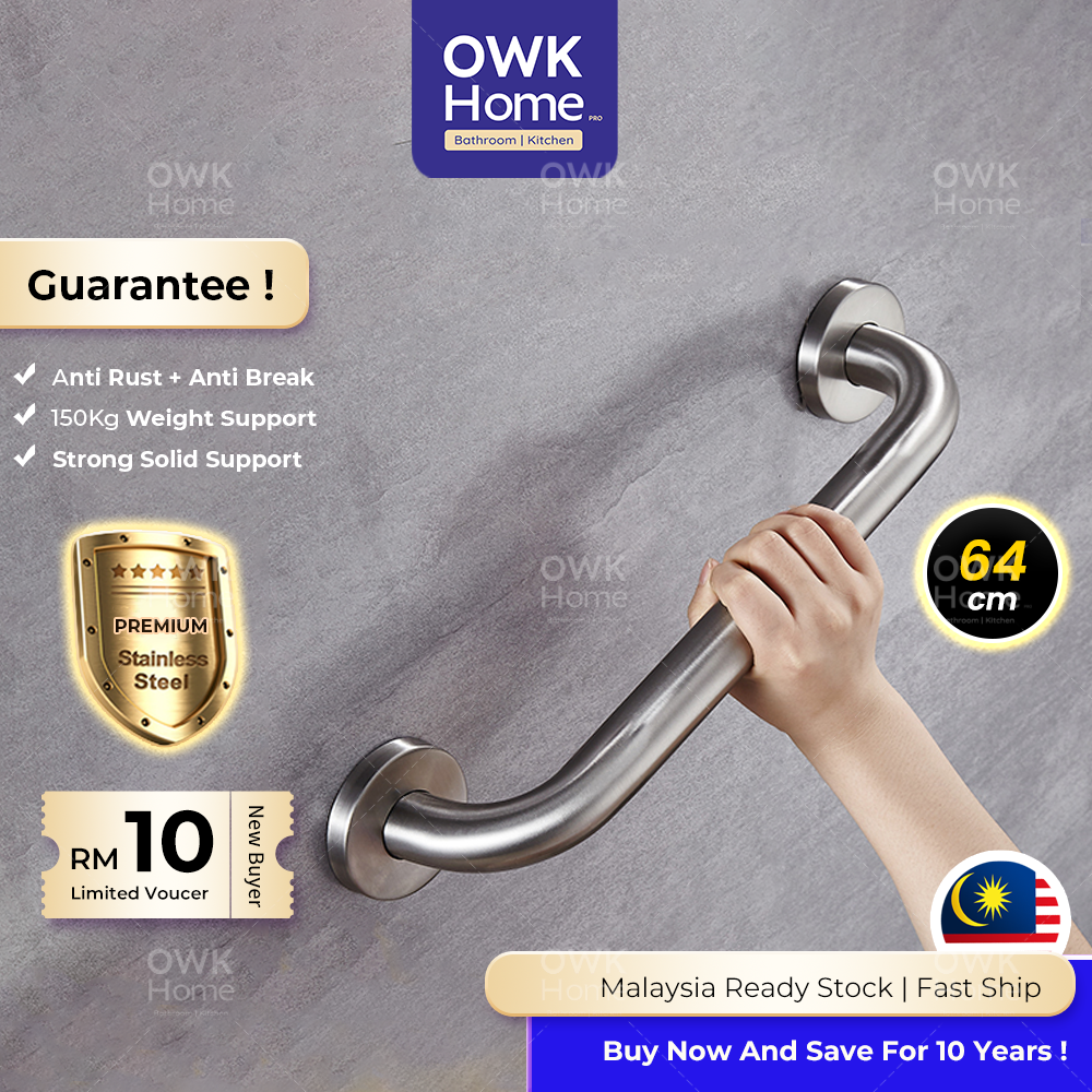 💪150 Kg Support - Stainless Steel Safety Grab Bar Pemegang Tandas ...