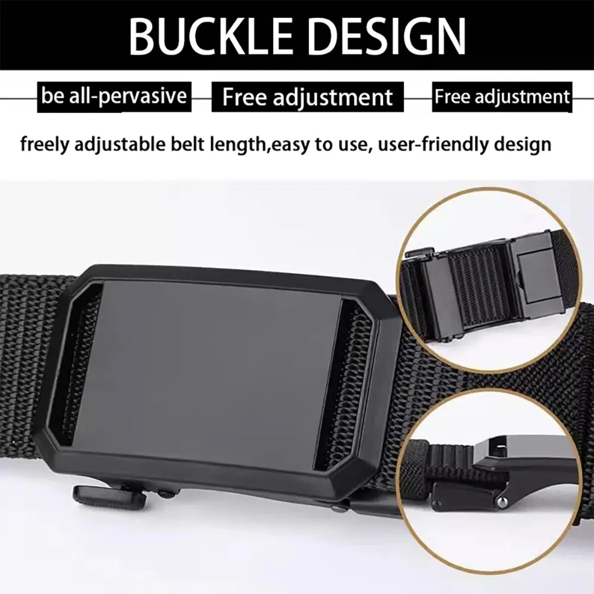 CRTWO Mens fabric belt with toothless automatic buckle mens casual belt ...