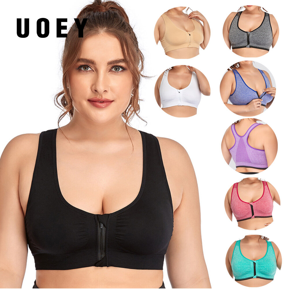 Uoey Plus Size Bra Women Sports Bras Yoga Large Big Size Female Wire