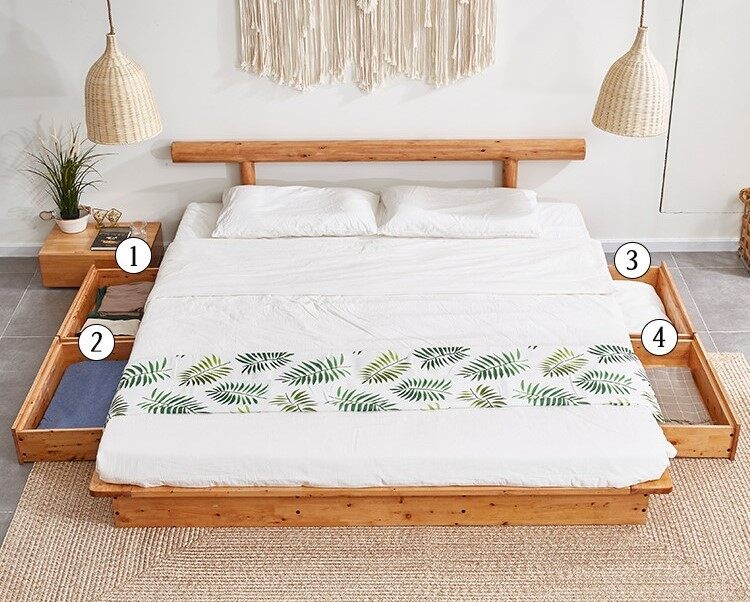 [PRE-ORDER] BYBN solid wood tatami bedframe with drawer storage ...