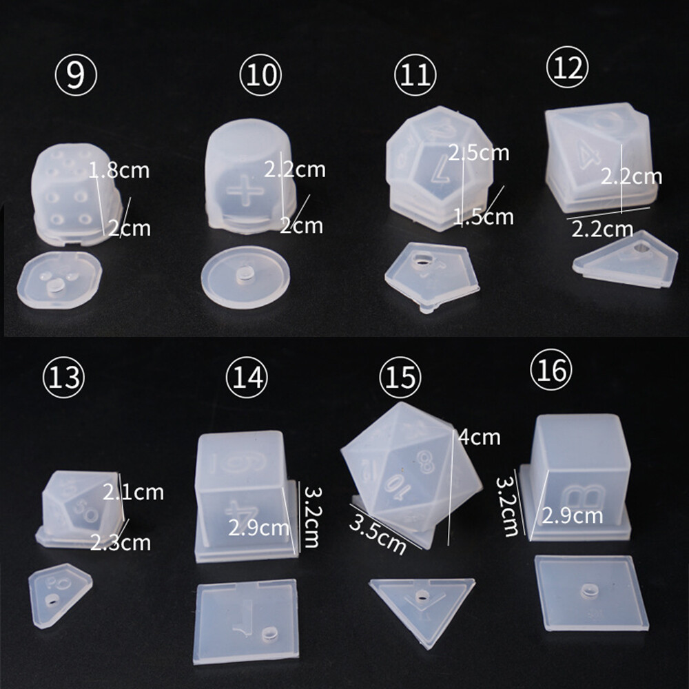 1* 3D Digital Game Crystal Dice fillet Shape Silicone Mould Resin Mold ...