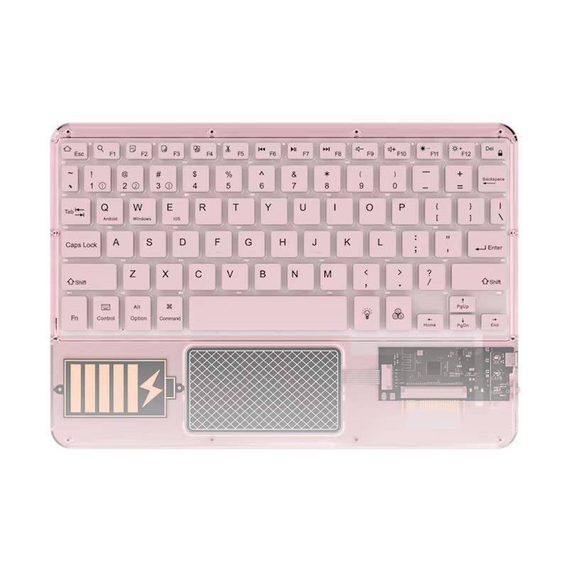 Bluetooth Wireless Transparent Keyboard RGB Backlight Touch wireless ...