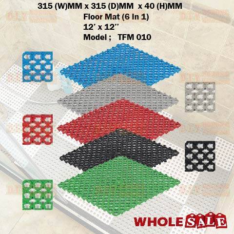FELTON TFM 010 Floor Mat ( 6 in 1 ) Home Bathroom 12"x12"/Pelapik ...