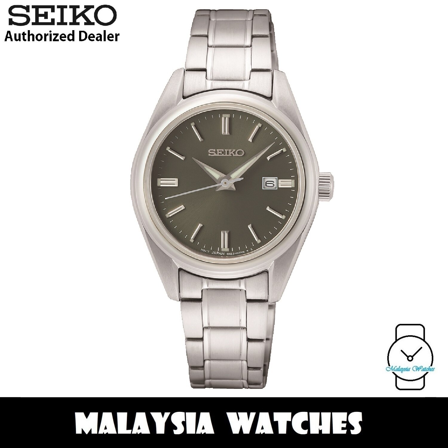 Seiko SUR533P1 Conceptual Quartz Analog Olive Green Dial Sapphire ...