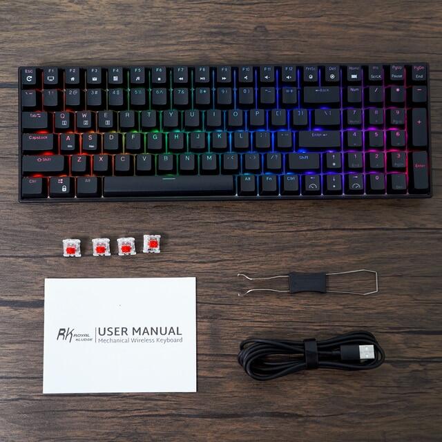 RK100 Royal Kludge Tri-Mode RGB Backlit Mechanical Keyboard 100 Keys ...