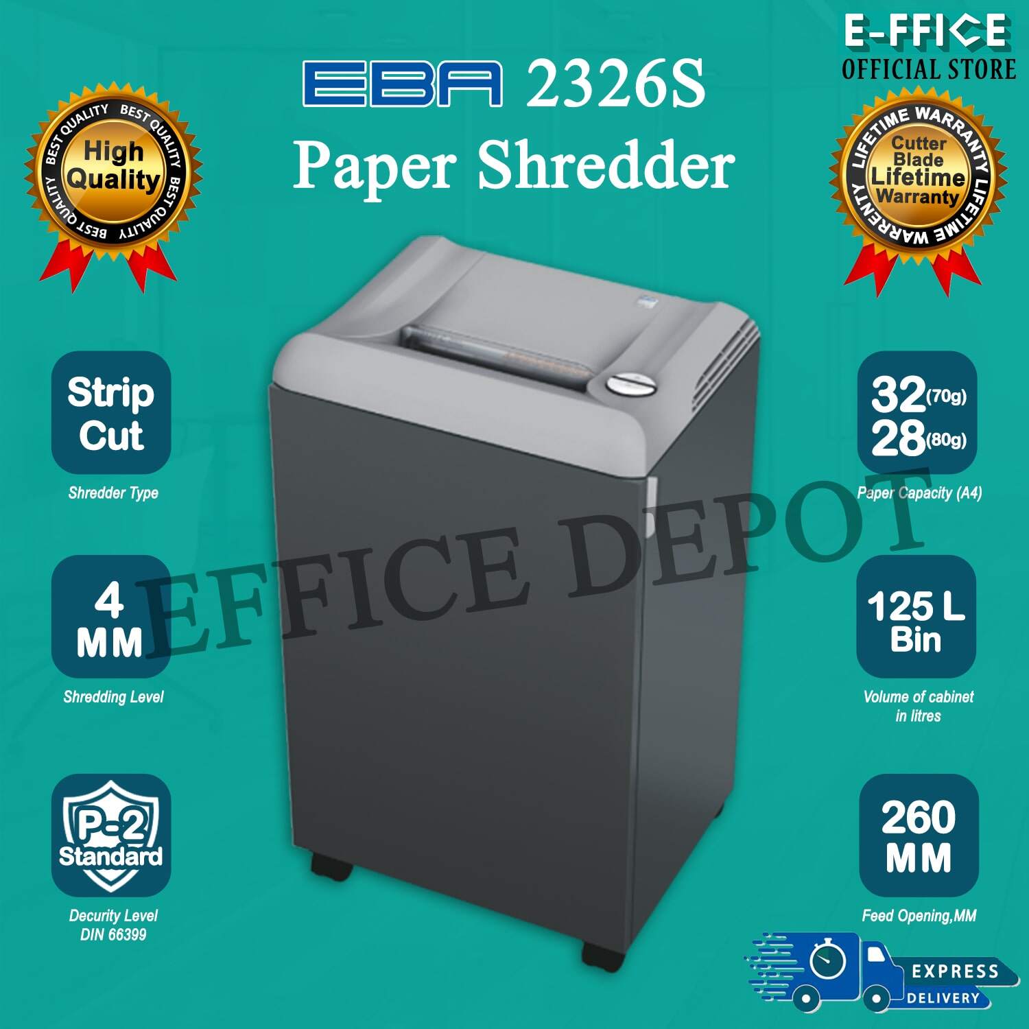Effice Depot - EBA 2326S / EBA 2326C Paper Shredder | Lazada