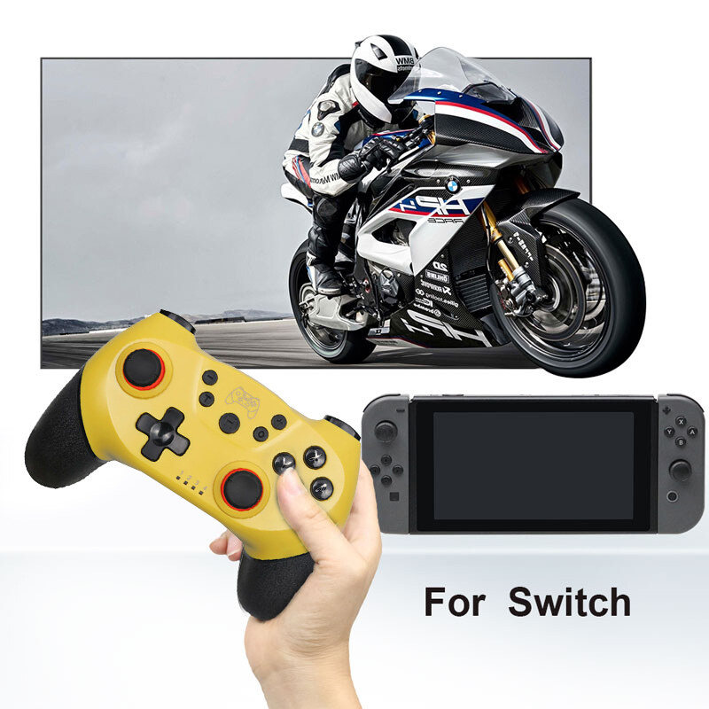 จอยเกมบลูทูธไร้สาย S2F7สำหรับ Nintendo Switch Pro NS-Switch รีโมทจอยสติ๊กเกมแพดพร้อมแกน Gyro ...