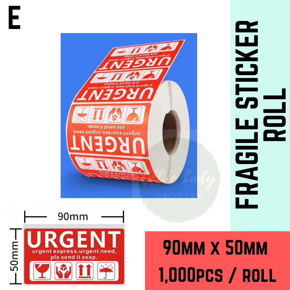 300 / 500 / 1000 PCS FRAGILE STICKER WARNING LABEL ROLL POSLAJU COURIER ...