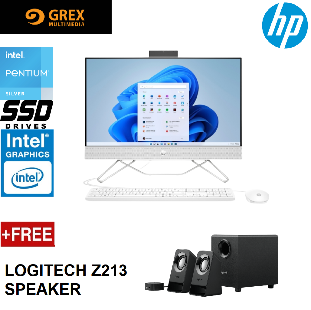 HP 24-CB0011D ALL-IN-ONE PC (PENTIUM J5040,4GB,256GB SSD,23.8" FHD,UHD ...