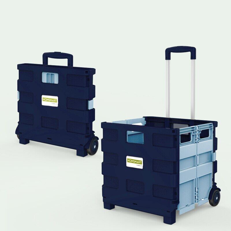 Mobile Folding Cart Two-Wheeled Rolling Retractable Hand Cart ...