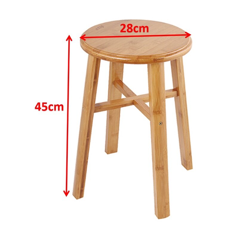 Strong Square Round Bamboo Wooden Stool Multi Sizes Vintage/Bangku Kayu ...
