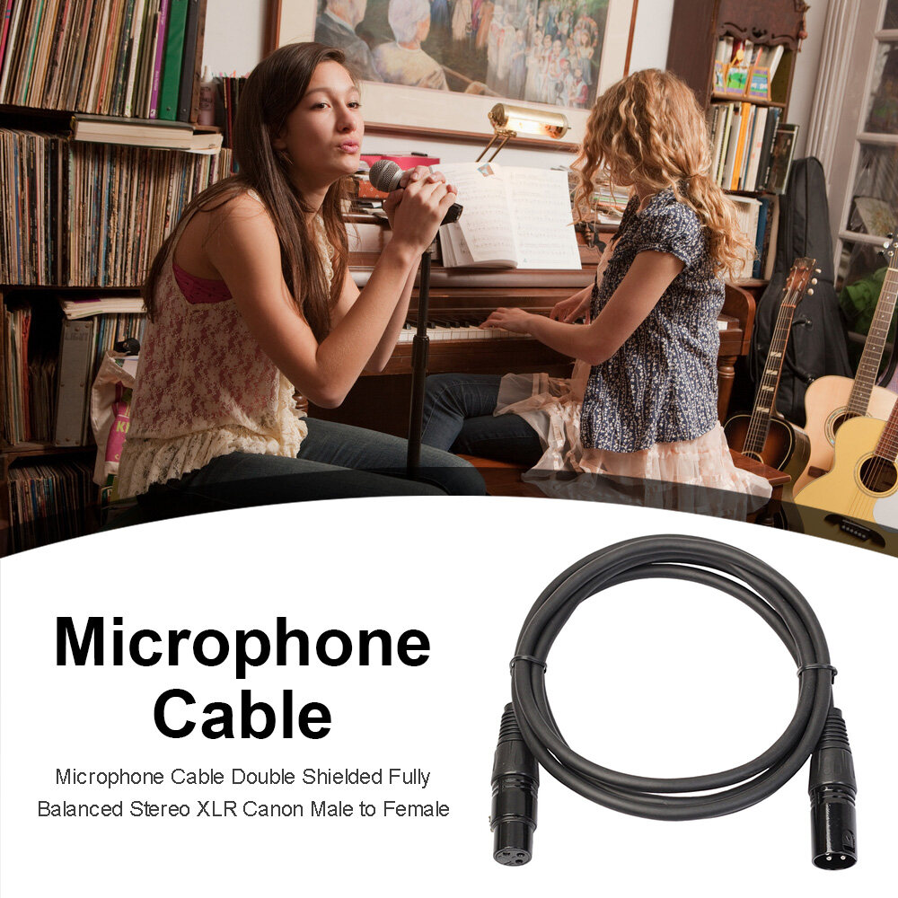Microphone Cable Double Shielded Fully Balanced Stereo XLR Canon Male ...