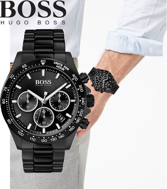 (Real Photo)Original Hugo Boss Men's Hero Black Dial Stainless Steel ...