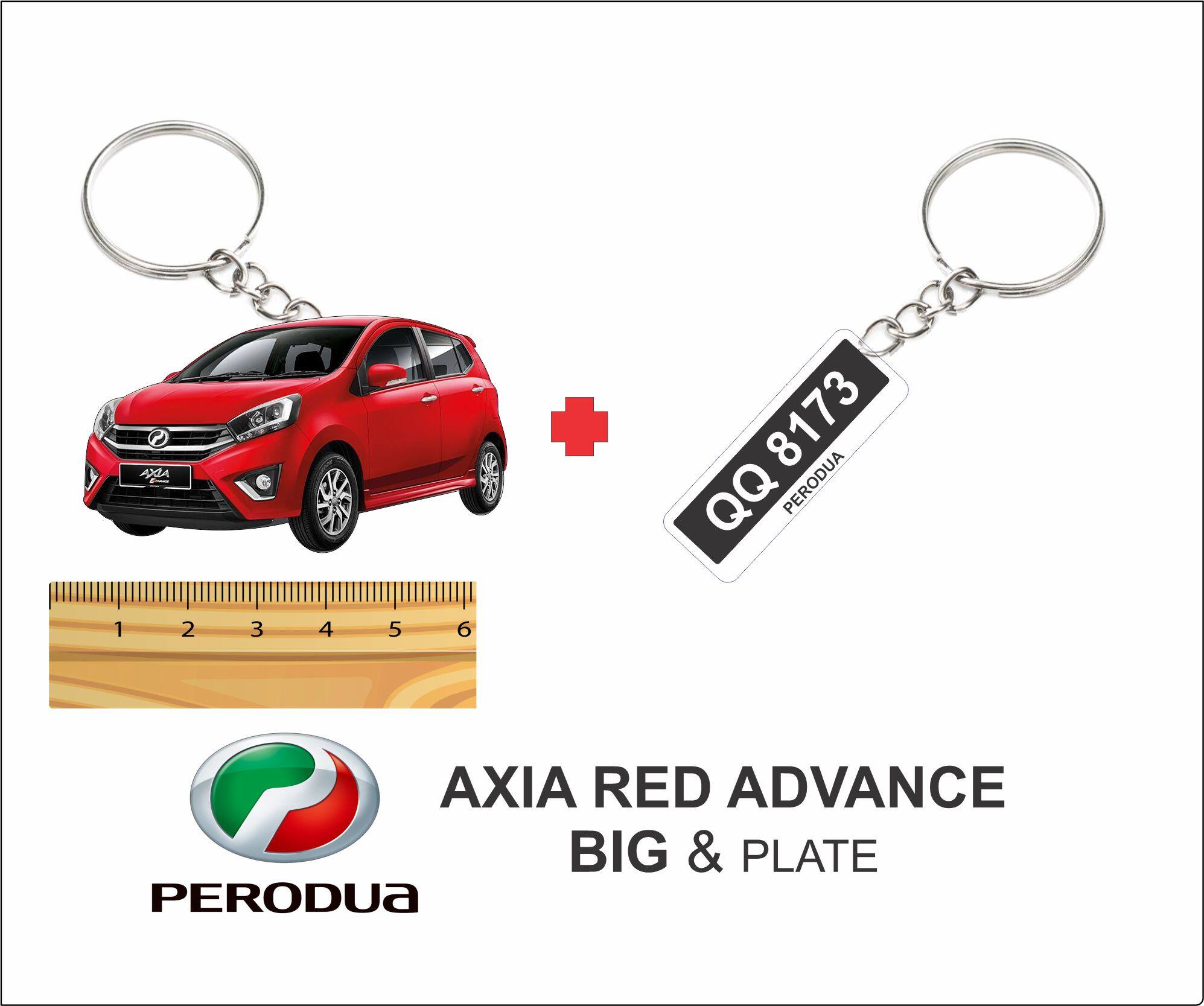 perodua axia red advance keychain 2d axia merah axia advance | Lazada