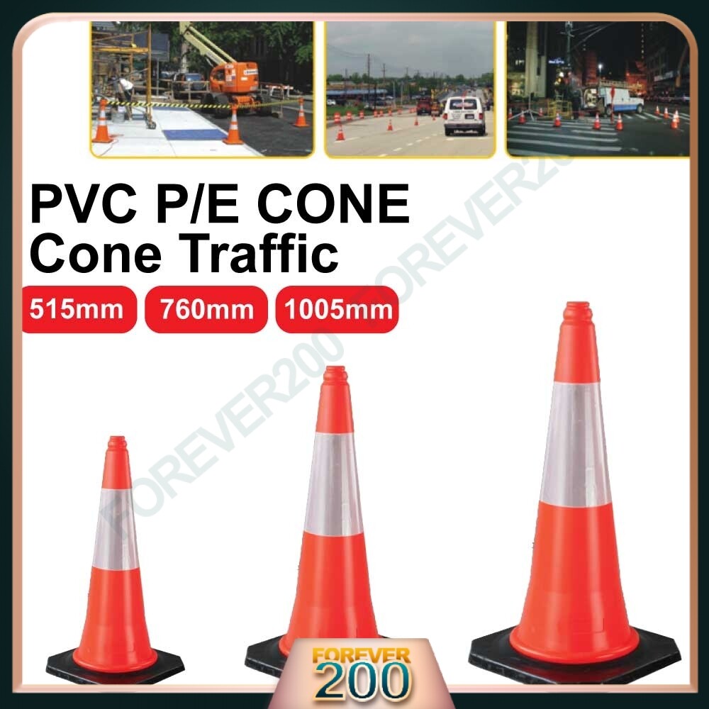 20 Inch PVC Portable Reflective Traffic Cone Parking Road PE Cones ...