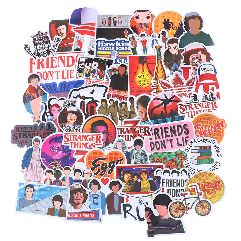 Foo 50pcs Stranger Things Skateboard Stickers Vinyl Laptop Luggage