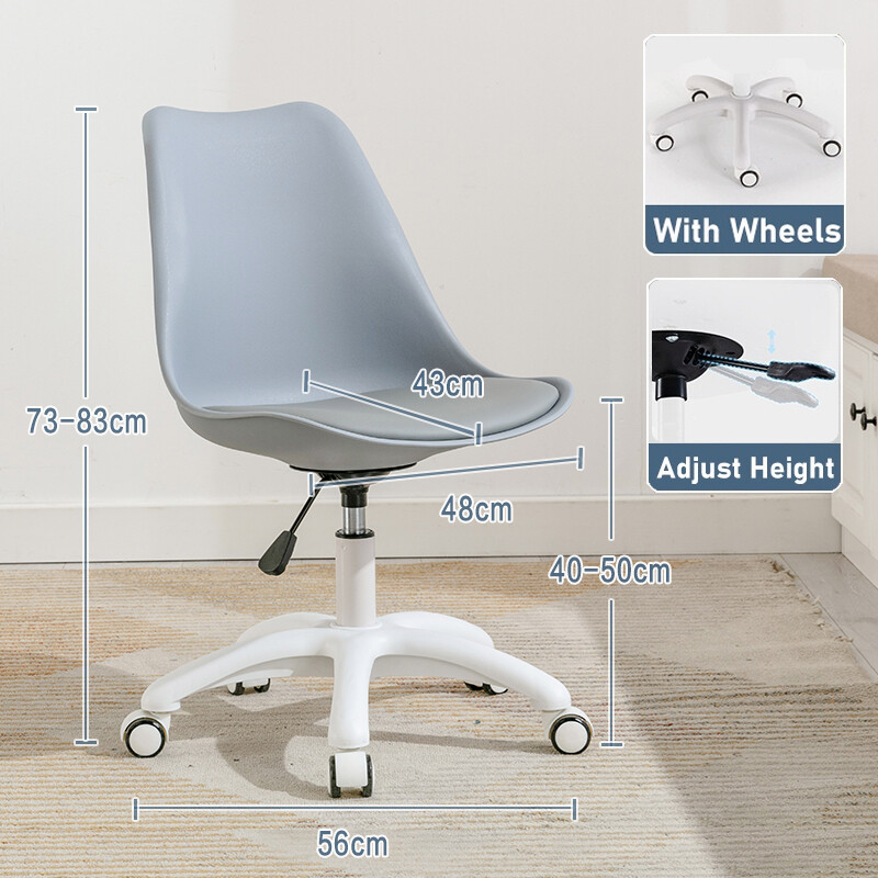 【NEW】Creative Curvy Eames Chair With Wheels & Leather Seat 360 ° Height ...