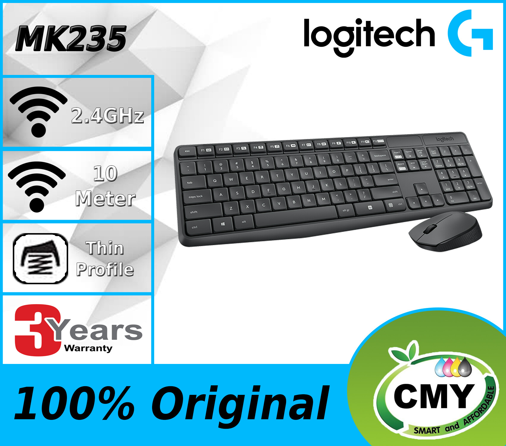 Logitech MK235 Wireless Keyboard and Mouse 920-007937 | Lazada
