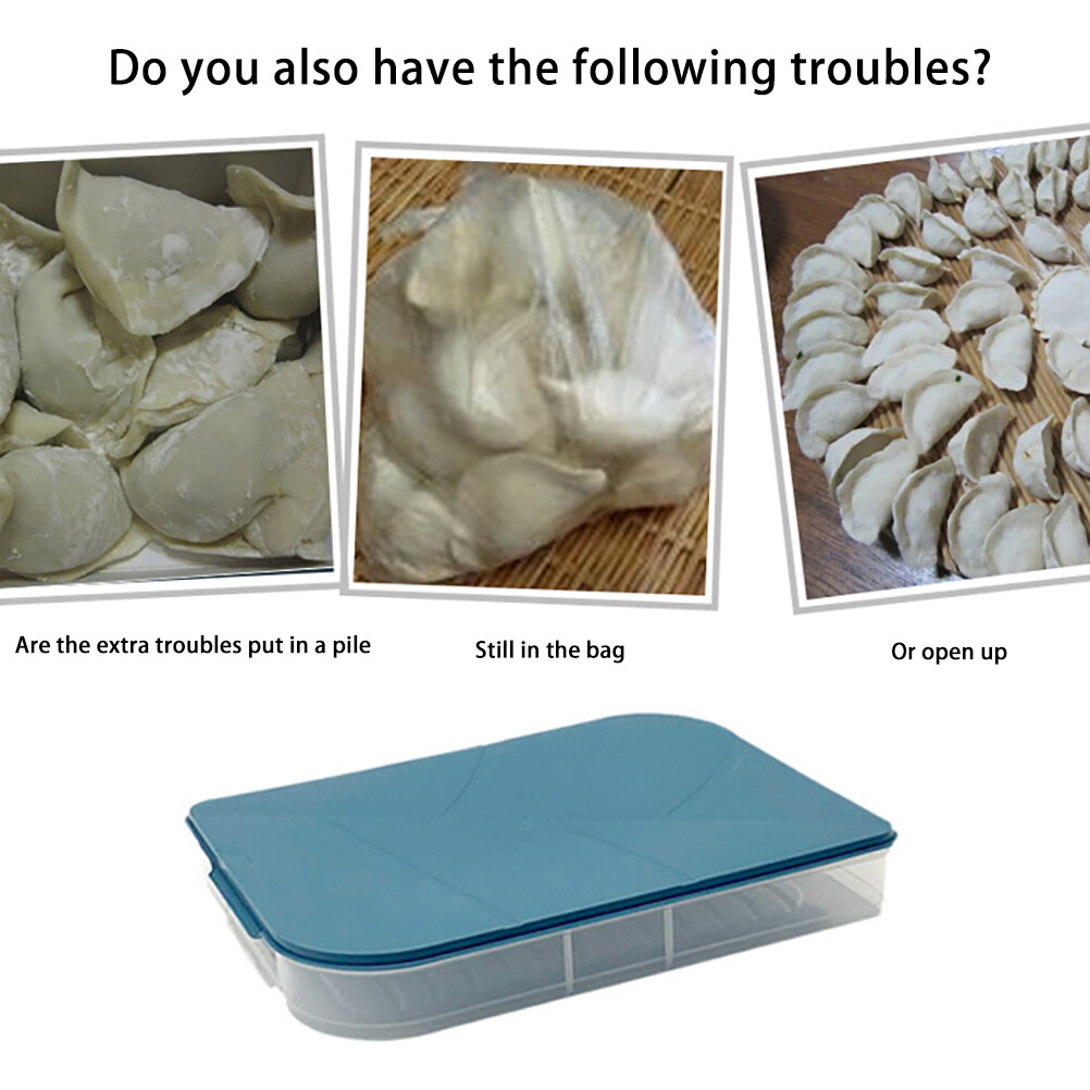 Refrigerator Storage Container with Lids Kitchen Dumpling Tray Holder ...