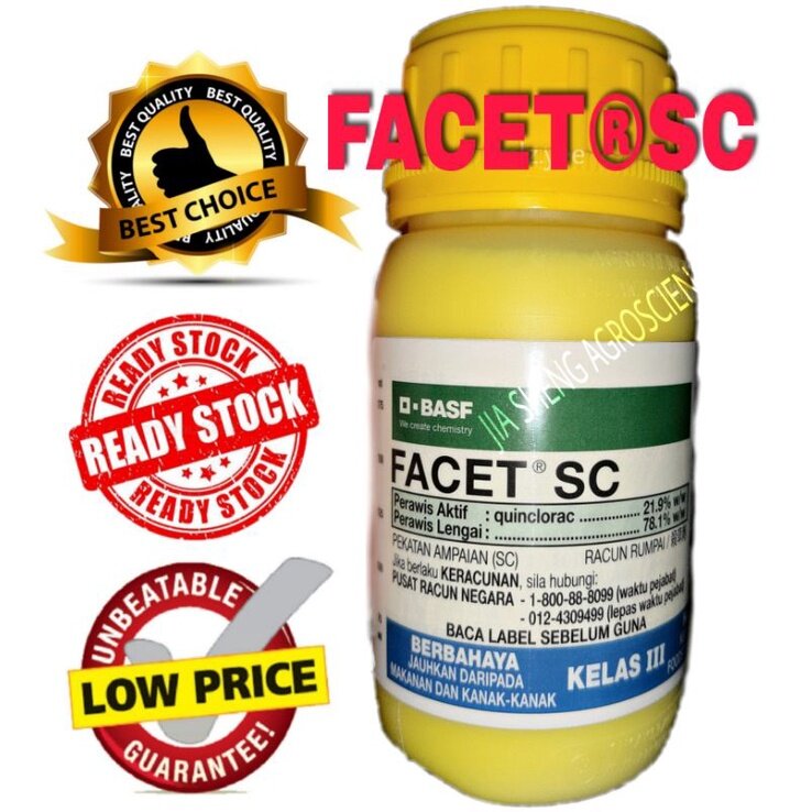 BASF FACET®SC 250ml Racun Rumpai Herbicides facet racun rumput padi ...