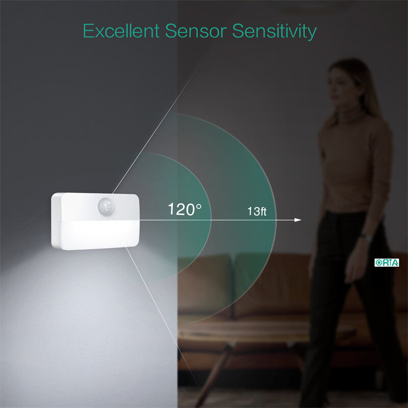 ORIA Motion Sensor ไฟในร่ม6ชิ้น Motion Sensor ไฟกลางคืน3A แบตเตอรี่ ...