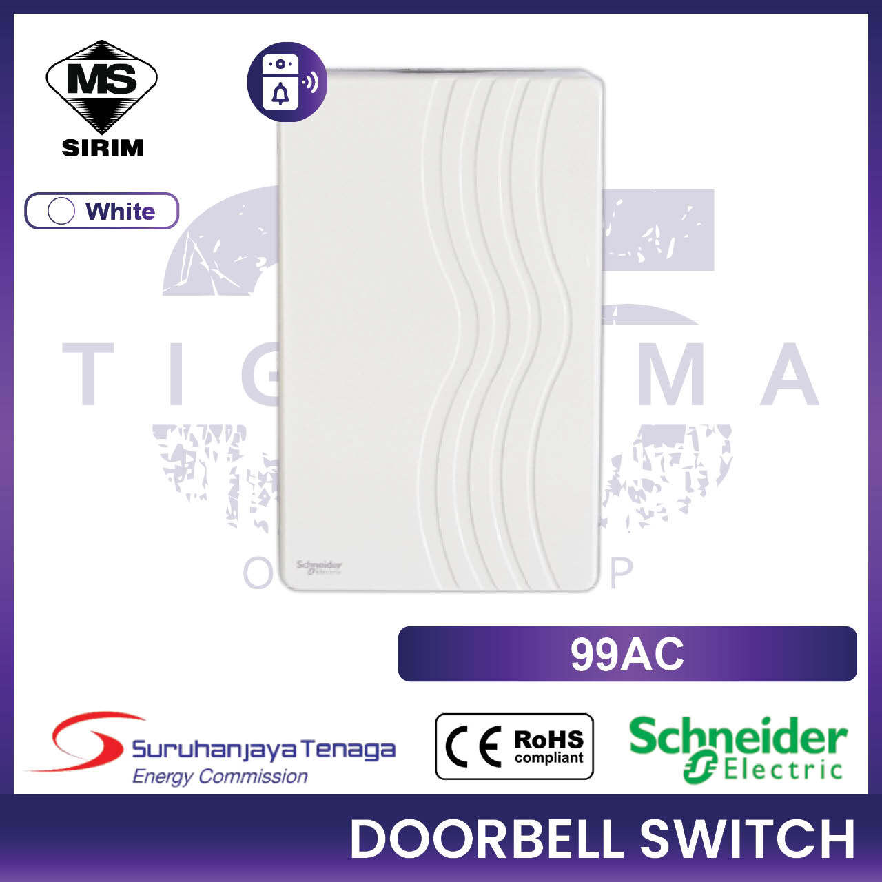 Schneider Doorbell 99AC Door Bell 240V Wiring Loceng Ding Dong Wired ...