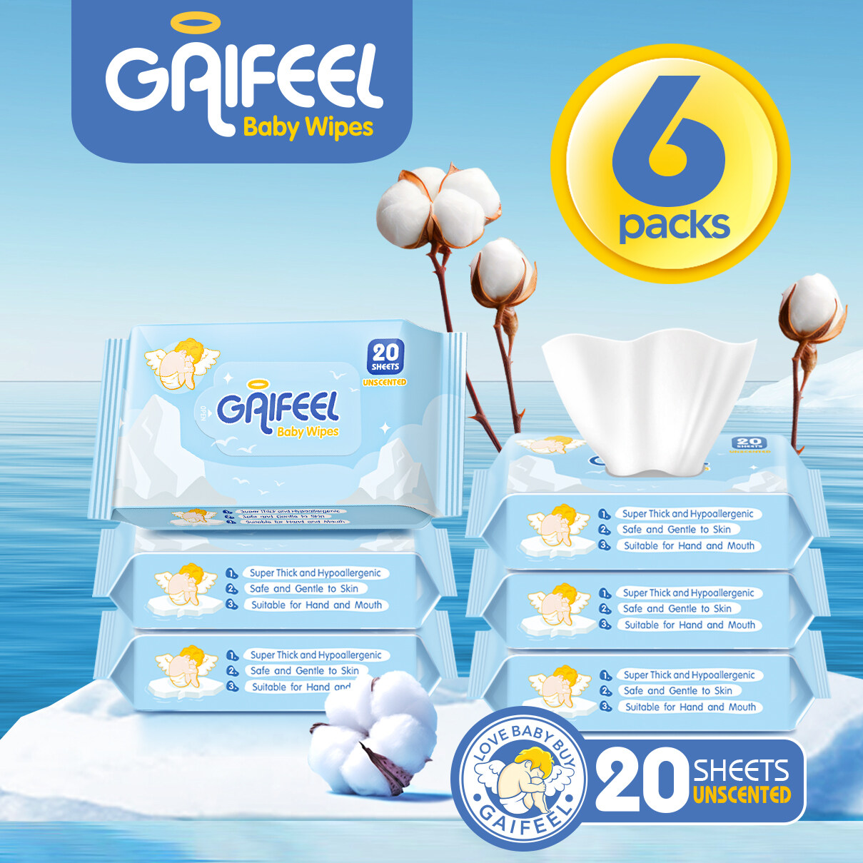 Gaifeel Baby Wipes Unscented 20pcs Per Pack Baby Wet Wipes Wet tissue ... Gaifeel Baby Wipes Unscented 20pcs Per Pack Baby Wet Wipes Wet tissue ...