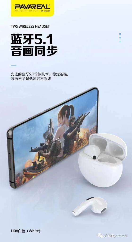Pavareal (100% original) H06 TWS wireless headset/H08 True wireless ...