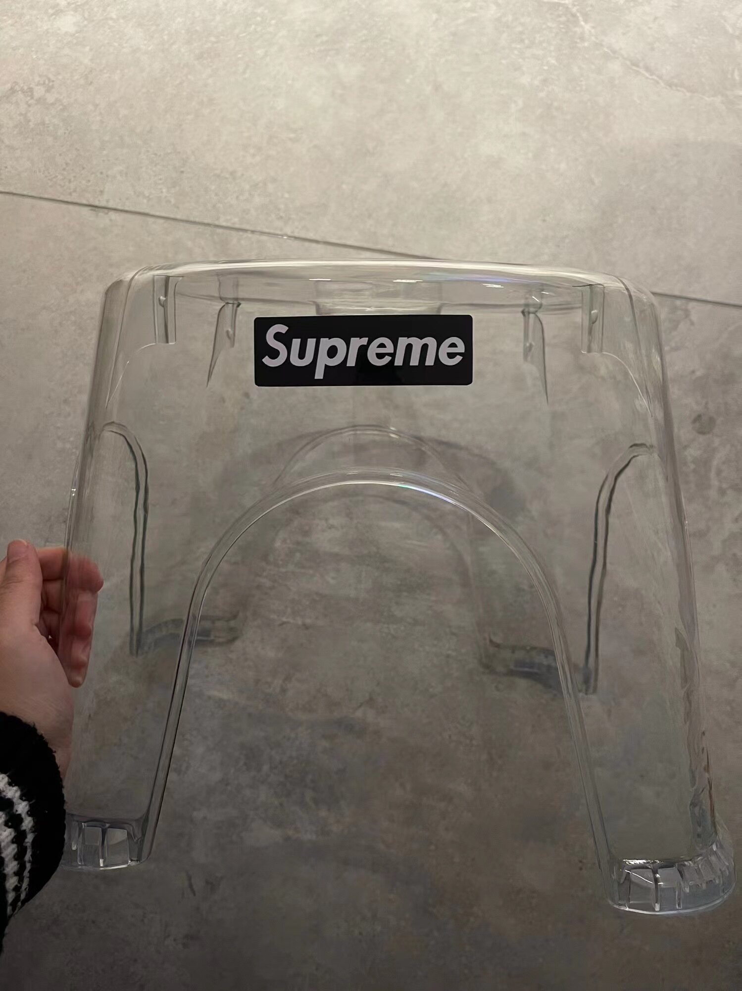 INS crystal stool, transparent plastic small stool, thickened household ...