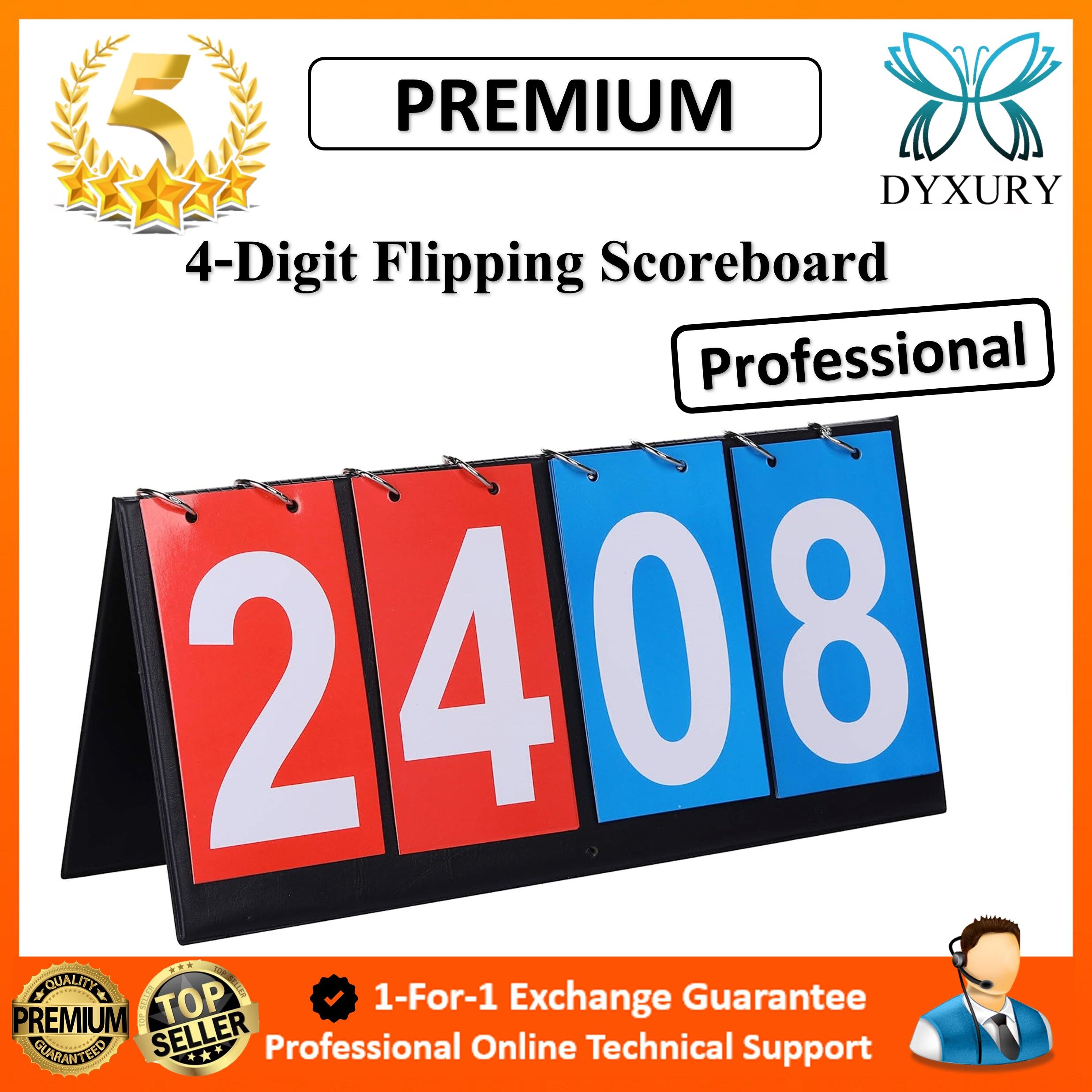 Premium Sport 4-Digit Flipping Scoreboard Sports Digit Scoreboard ...