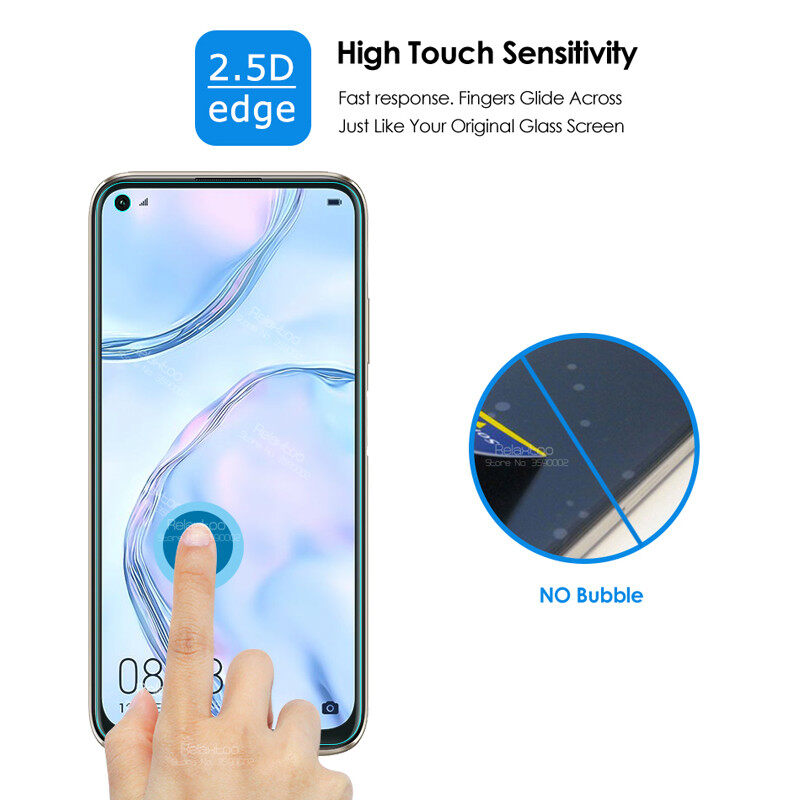 3Pcsคลุมทั้งหมดHoleกระจกเทมเปอร์สำหรับHuawei Nova 7i 7se 7 6se 5T 5z 5i Pro 4e Y6P Y7P 2020 ...