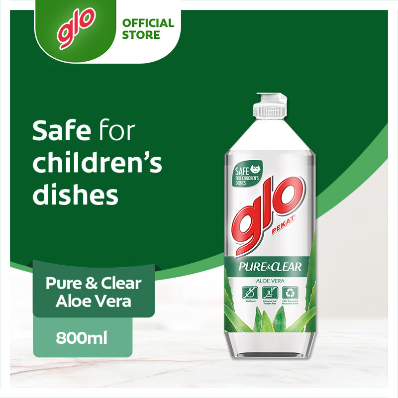 Glo Pure And Clear Aloe Vera Dishwashing Liquid 800ml Lazada