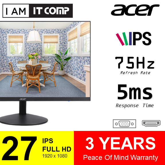 Acer E271 27-Inch Basic E1 Full HD Monitor (UM.HE1SM.003) | Lazada
