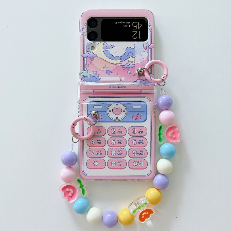 CSCR Girly Phone Cases For Samsung Galaxy Z Flip 4 3 5G Case Wtih Chain ...