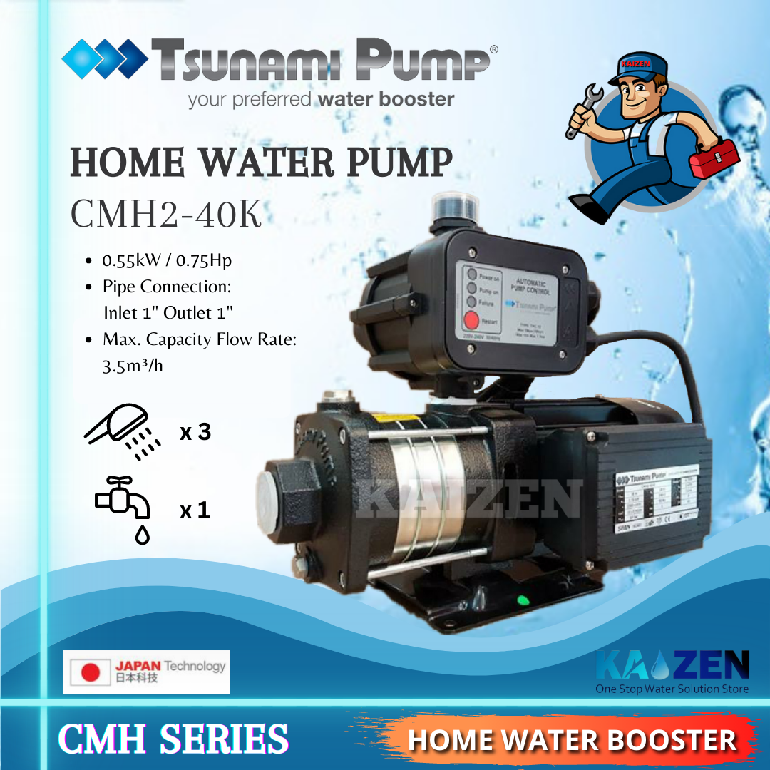 (FREE Installation) TSUNAMI PUMP CMH 2-40K 0.75HP Automatic Booster ...