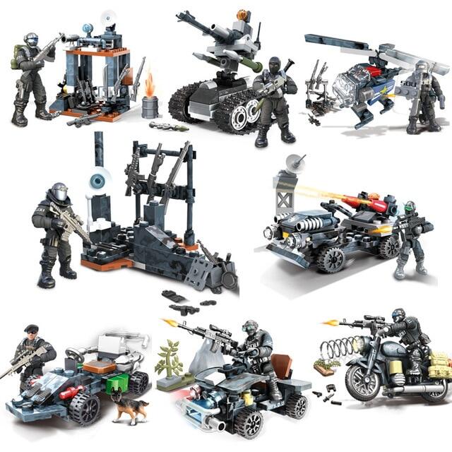 Mega Bloks PUBG Battlefield City SWAT Figures Modern Military Armored ...